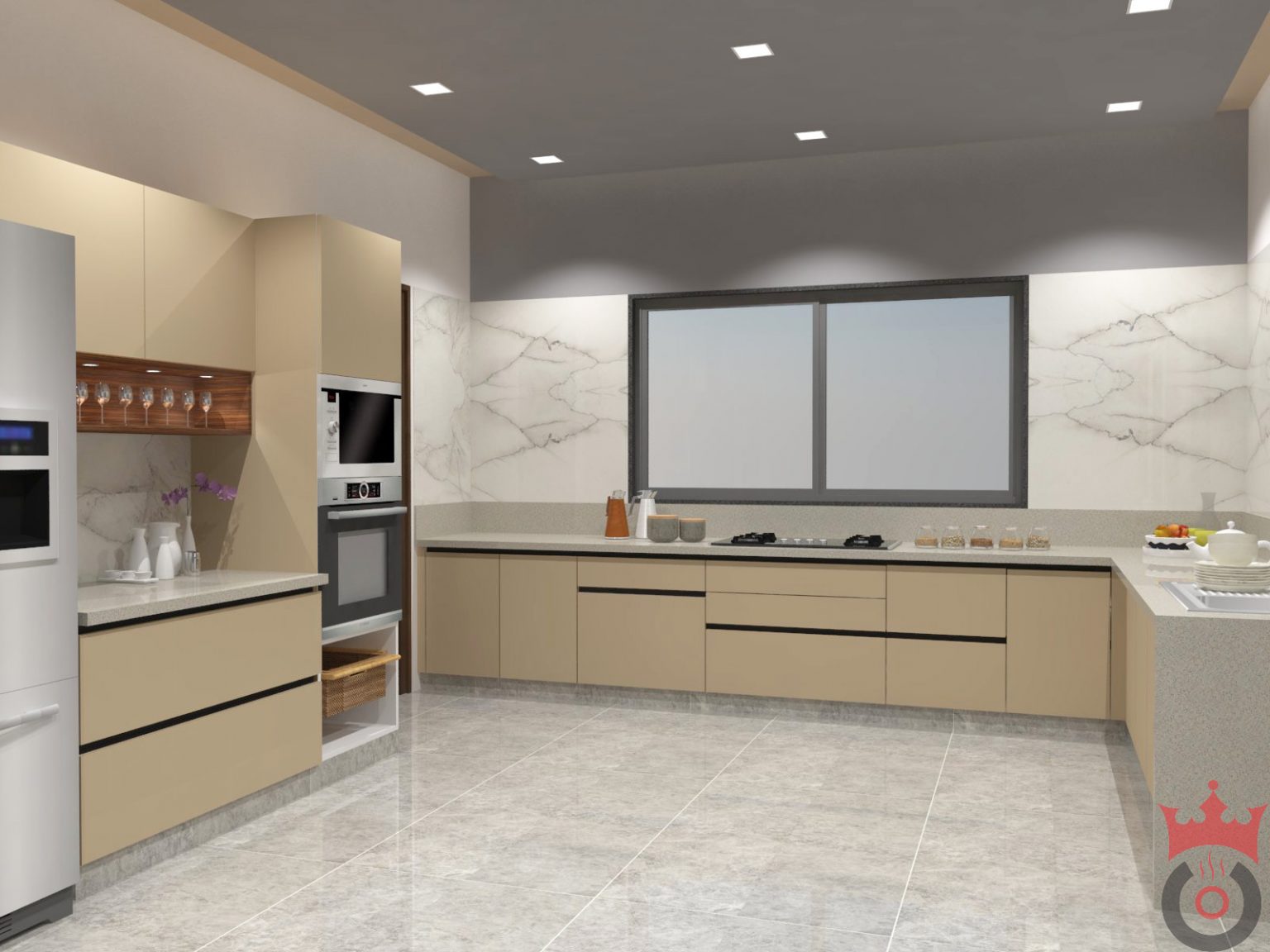 Rich Sandal - Trendy Modular Kitchen Design - Get Free Estimation